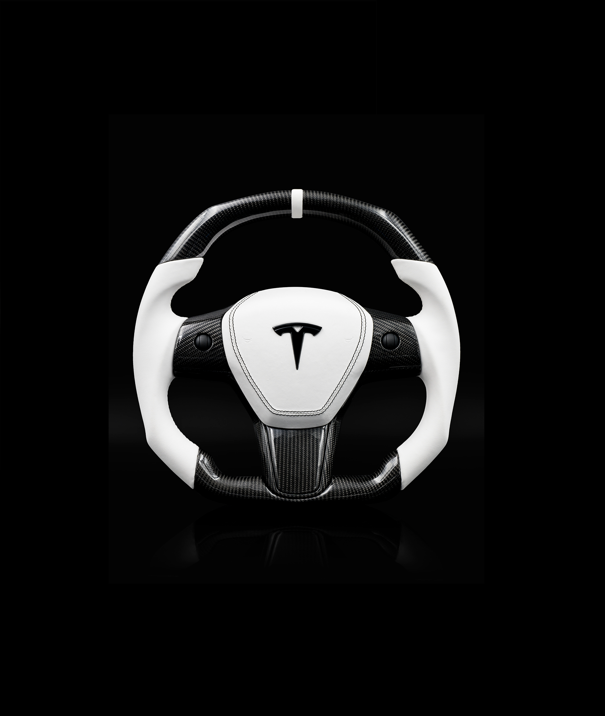 WHITE LEATHER FLAT BOTTOM STORMTROOPER CARBON STEERING WHEEL – Sixth ...