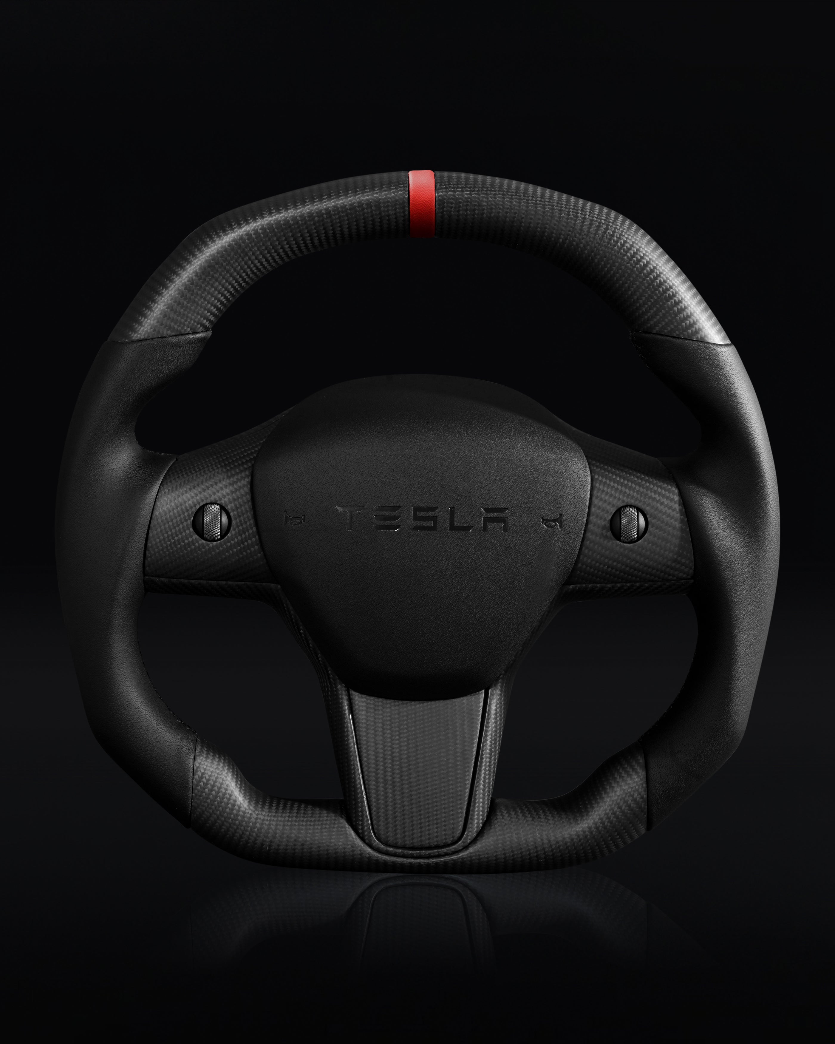 TESLA MODEL 3 / Y LEATHER FLAT BOTTOM SUPERNOVA DRY CARBON STEERING WH ...