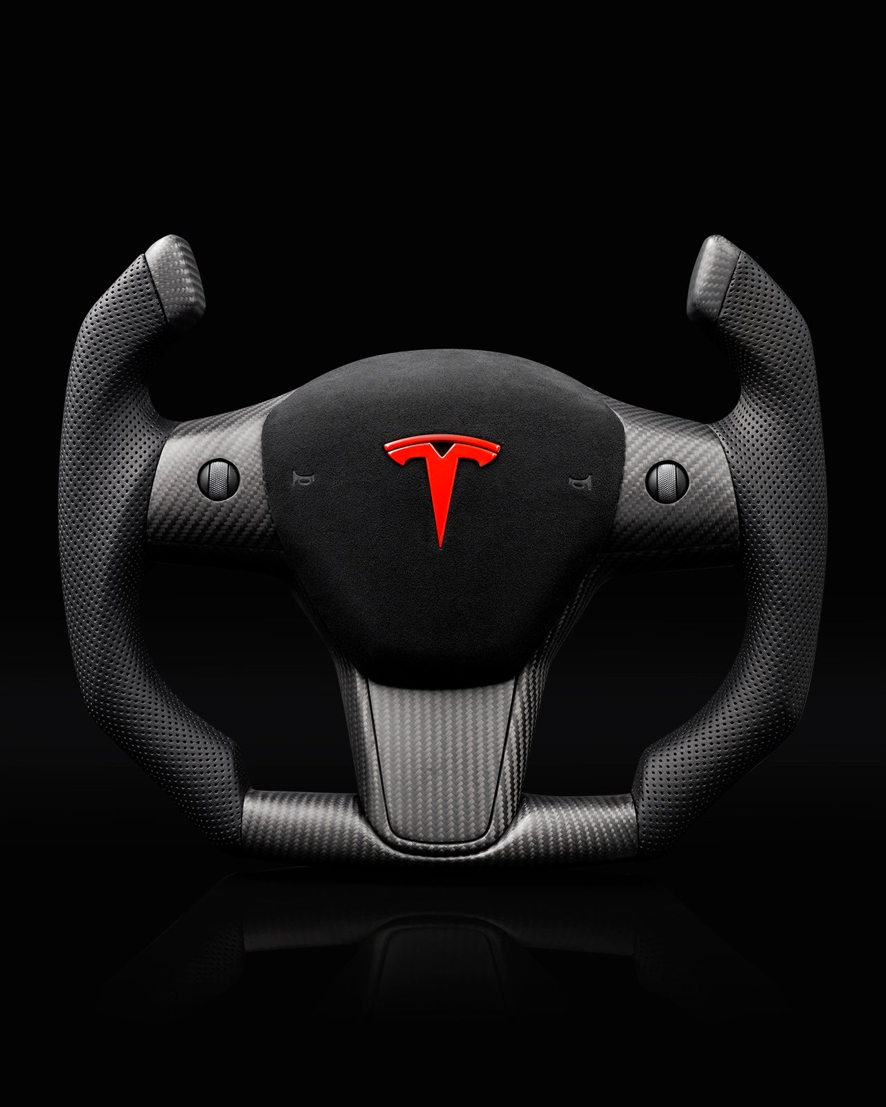 TESLA MODEL 3 / Y PERFORATED LEATHER KNIGHT RIDER DRY CARBON STEERING ...