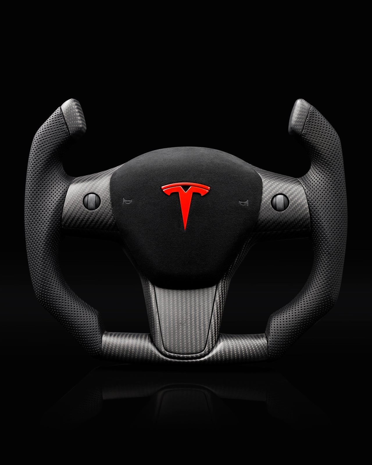 TESLA MODEL 3 / Y PERFORATED LEATHER KNIGHT RIDER DRY CARBON STEERING ...