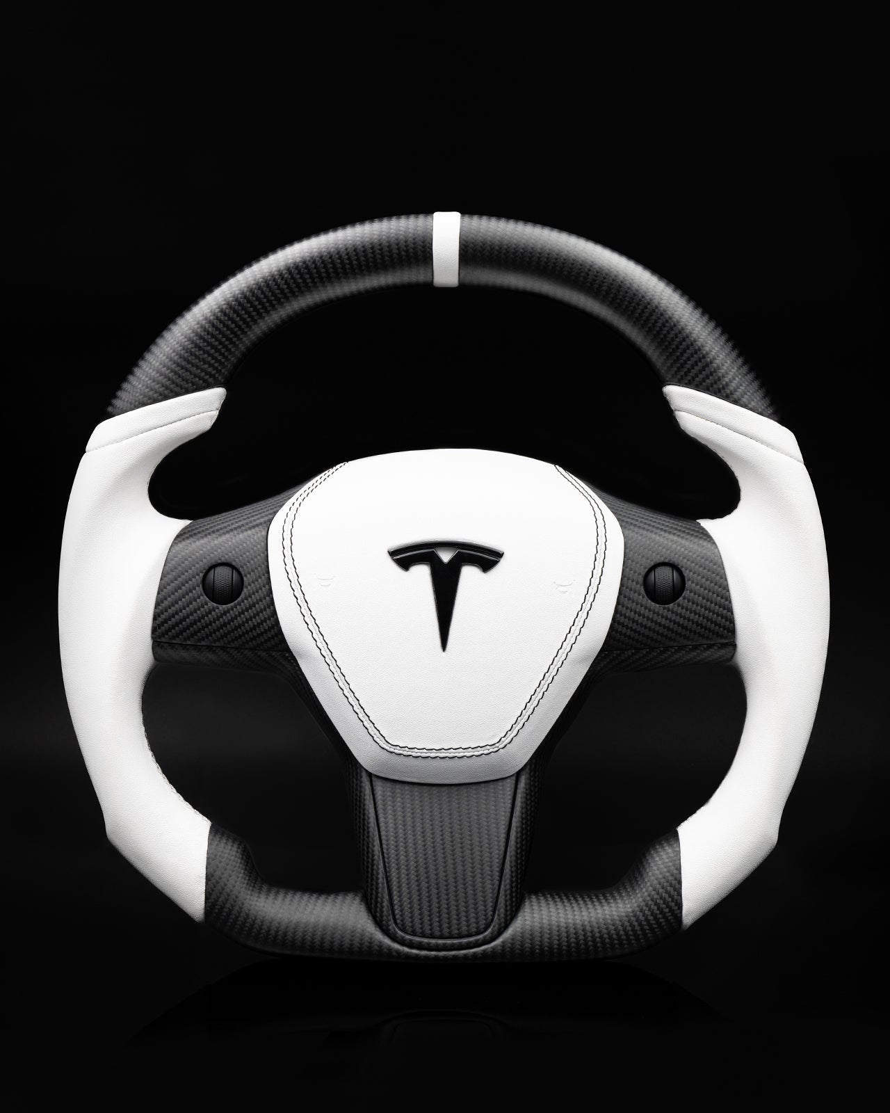 TESLA MODEL 3 / Y PCH WHITE LEATHER DRY CARBON STEERING WHEEL – Sixth ...