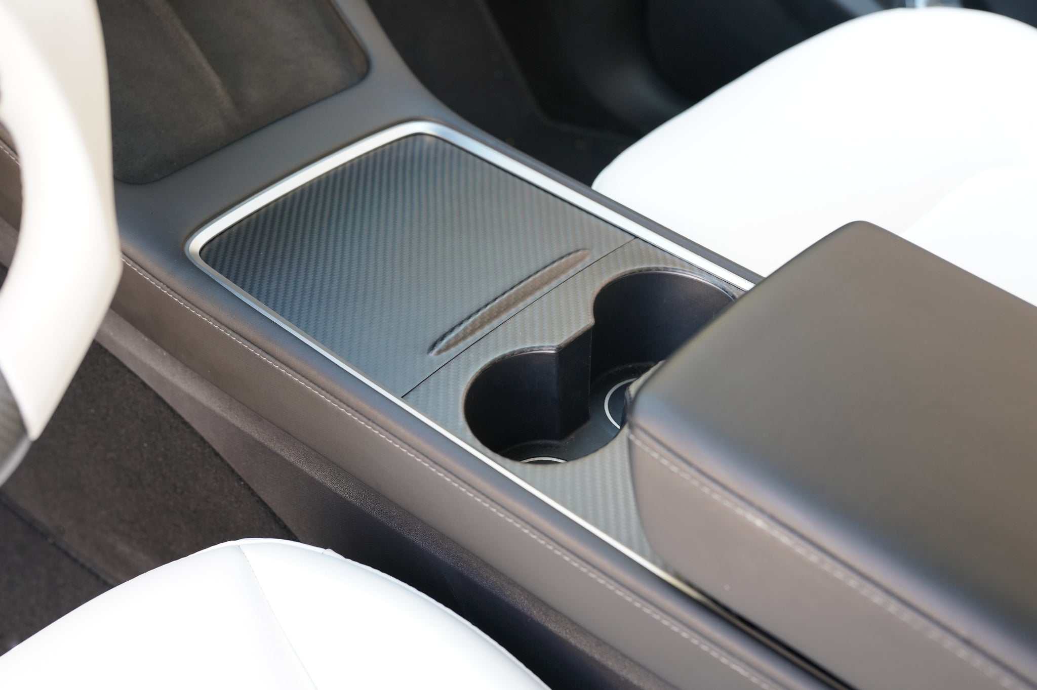 TESLA MODEL 3 & Y REAL CARBON FIBER MATTE OR GLOSS CENTER CONSOLE COVE ...